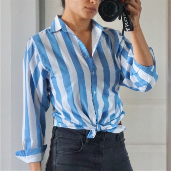 Here’s A Hug | Tops | Vintage Heres A Hug Striped Button Down Shirt ...